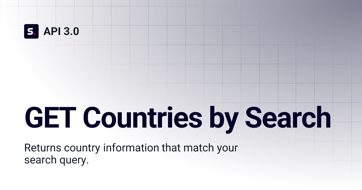 GET Countries by Search | API 3.0