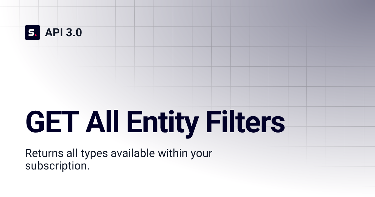 GET All Entity Filters | API 3.0