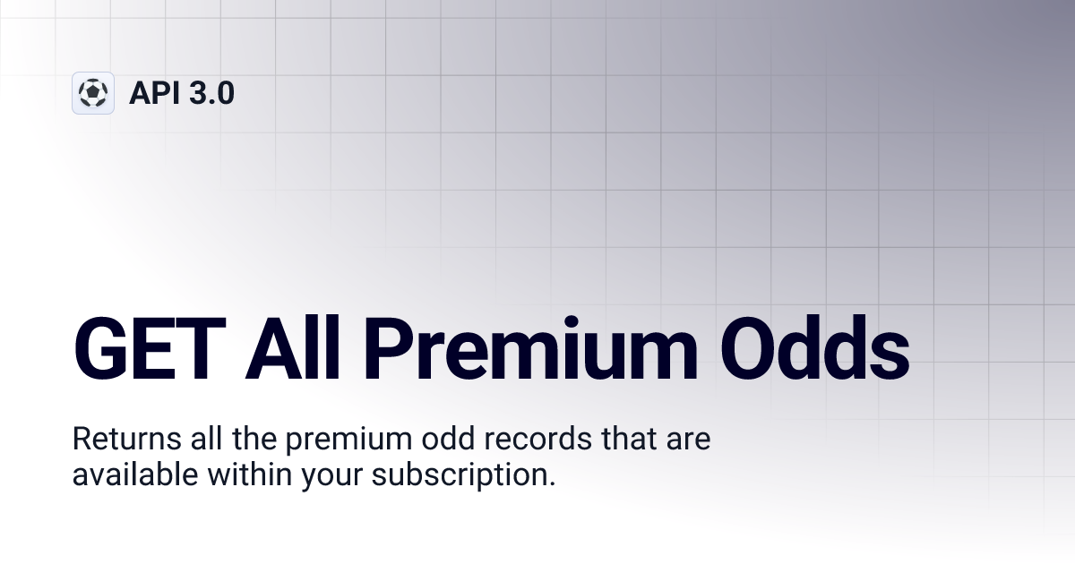 GET All Premium Odds | API 3.0