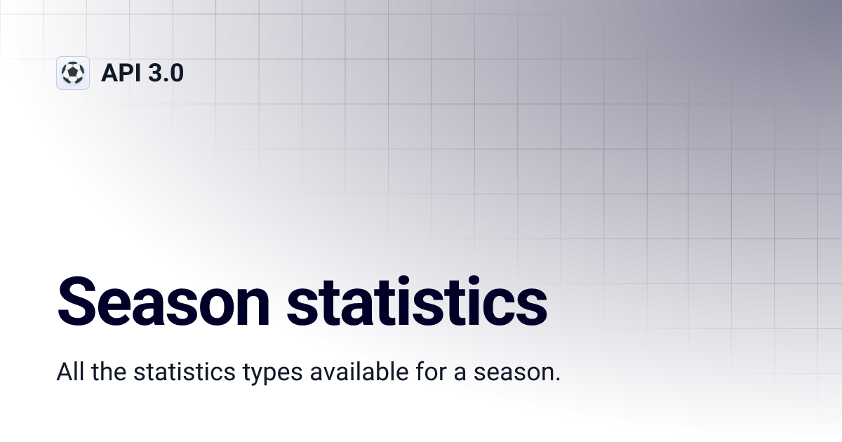 Season statistics | API 3.0