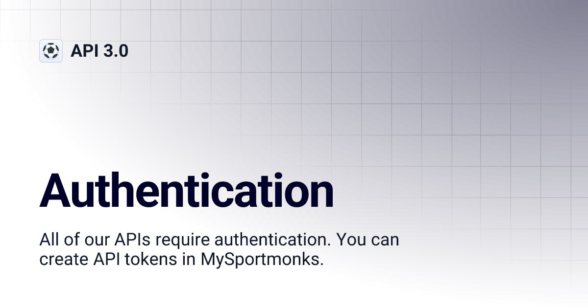 Authentication | API 3.0
