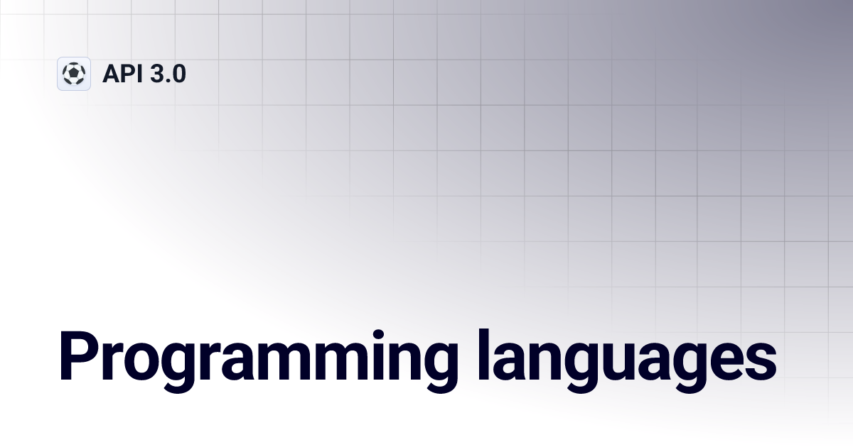 Programming languages | API 3.0